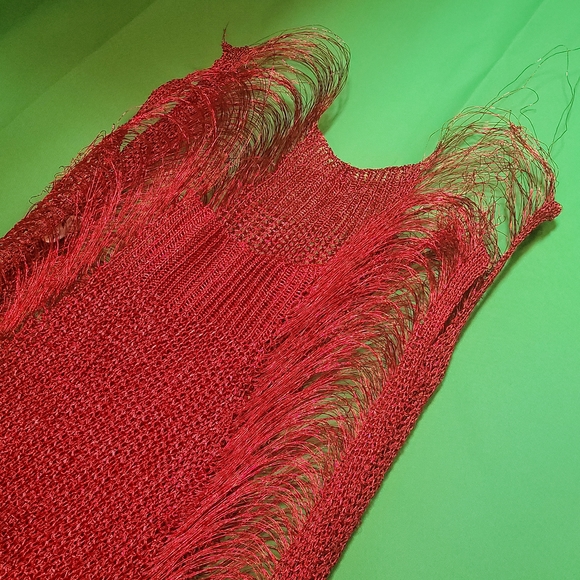 Dresses | Sexy 3x Metalic Shredded Red Seethrough Dress | Poshmark